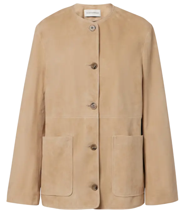 Nour Hammour Suede Jacket - Beige