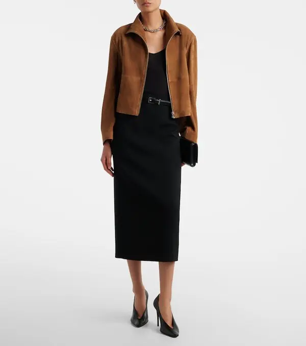 Nour Hammour Etienne Suede Jacket - Beige