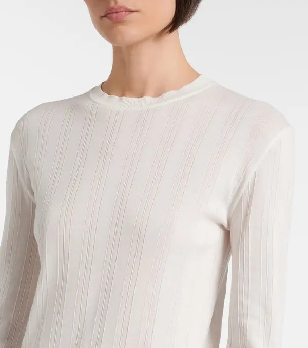 THE ROW Dantea Cotton Jersey Top - White