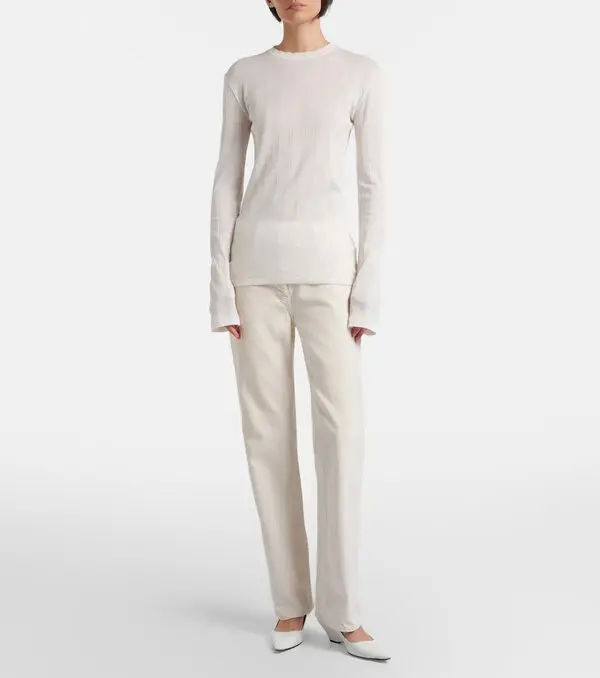 THE ROW Dantea Cotton Jersey Top - White