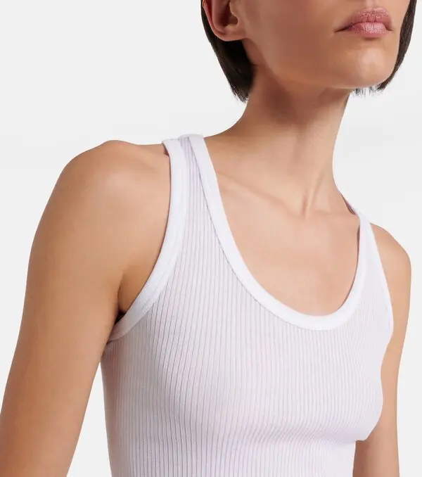 THE ROW Cendrea Ribbed-knit Cotton Tank Top - White