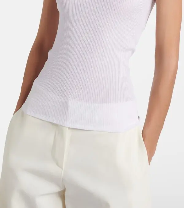 THE ROW Cendrea Ribbed-knit Cotton Tank Top - White