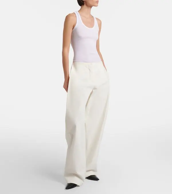 THE ROW Cendrea Ribbed-knit Cotton Tank Top - White