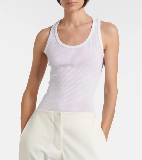 THE ROW Cendrea Ribbed-knit Cotton Tank Top - White