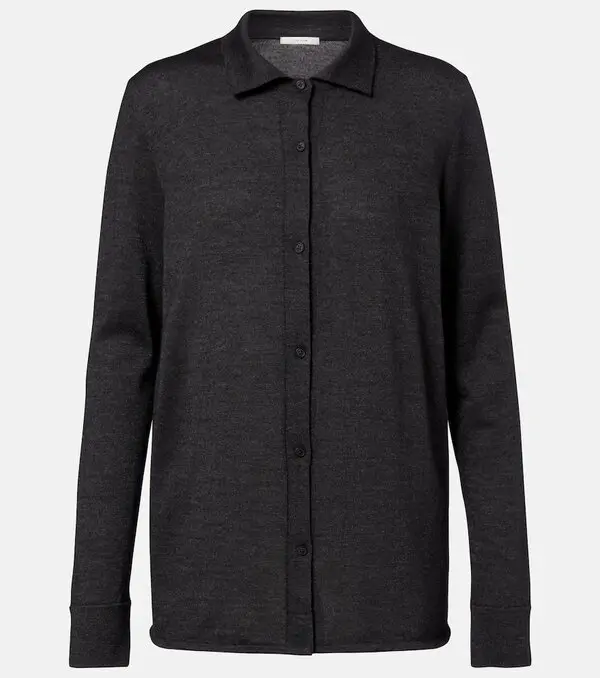 THE ROW Ocari Knitted Cashmere And Silk Shirt - Grey
