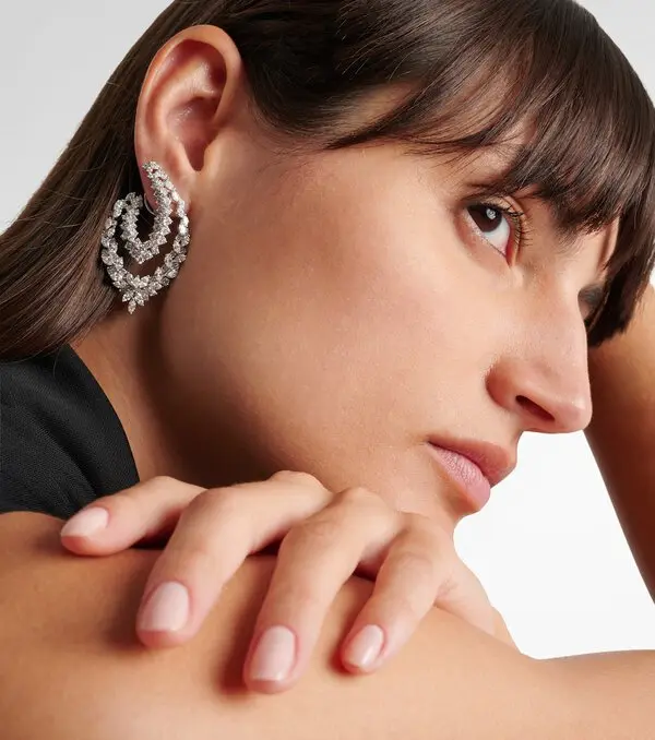 Yeprem 18kt White Gold Diamond Drop Earrings