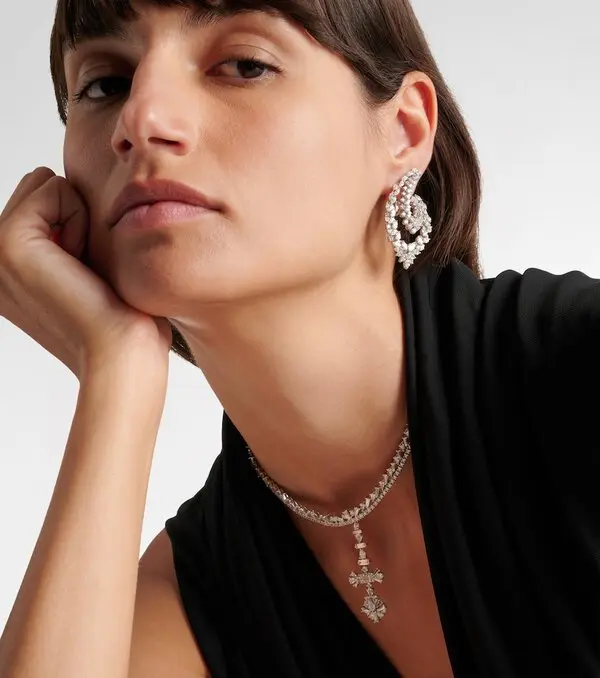 Yeprem 18kt White Gold Diamond Drop Earrings