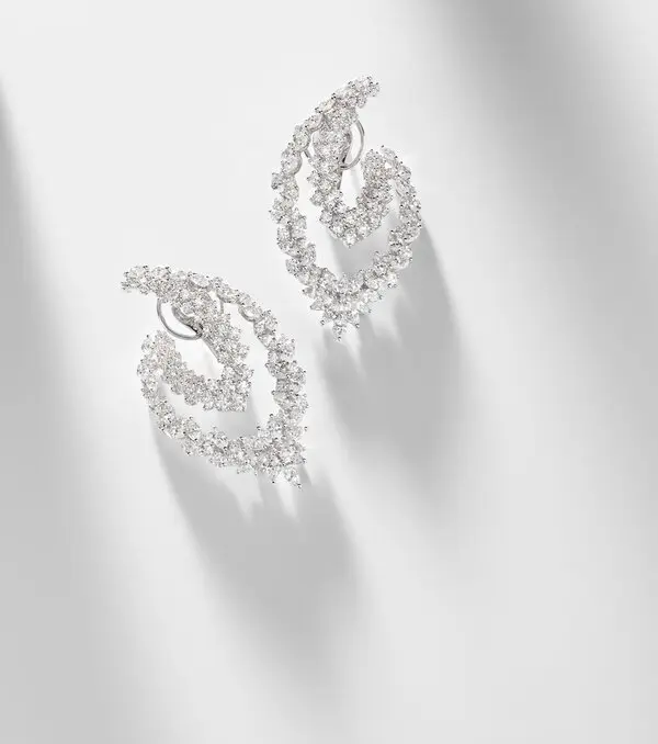 Yeprem 18kt White Gold Diamond Drop Earrings