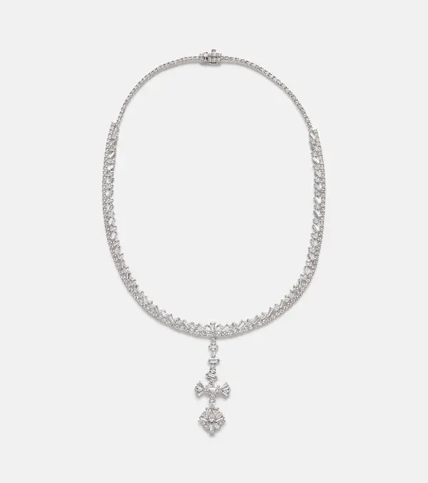Yeprem 18kt White Gold Diamond Pendant Necklace - Silver