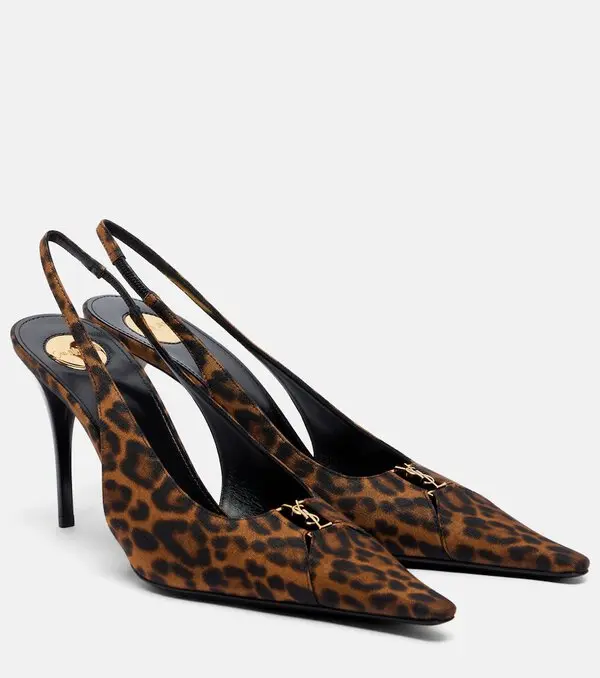 Saint Laurent Slingback Pumps - Brown