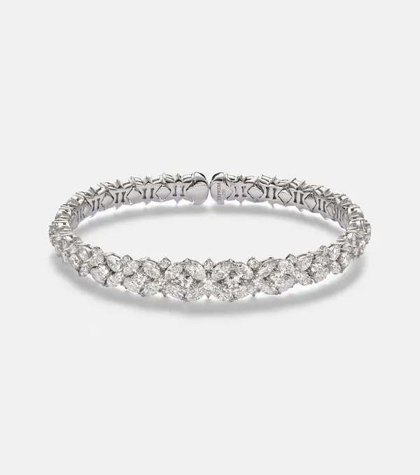 Yeprem 18kt White Gold Diamond Bangle - Silver