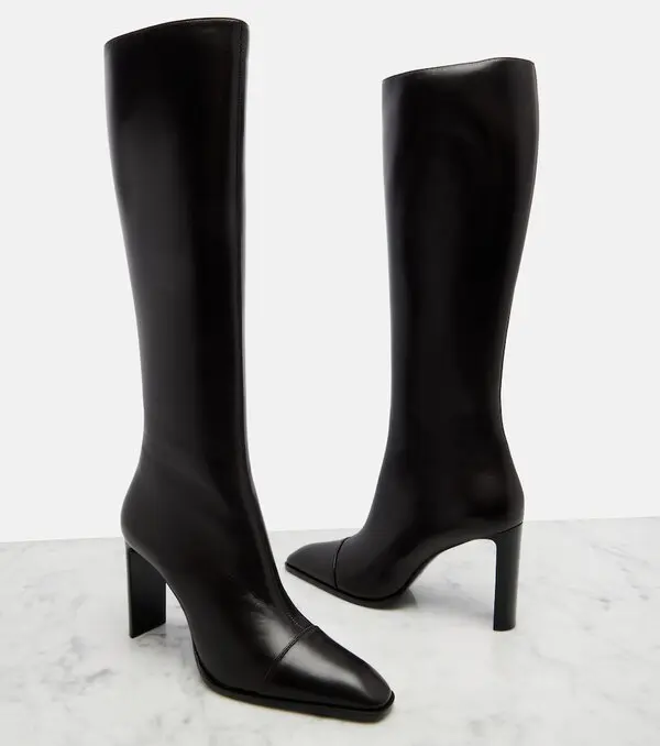Saint Laurent Venetia Leather Knee-high Boots