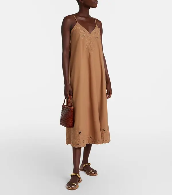 JULIET DUNN Broderie Anglaise Cotton Slip Dress