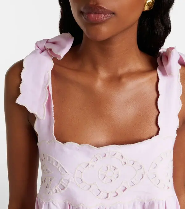 JULIET DUNN Broderie Anglaise Cotton Mini Dress