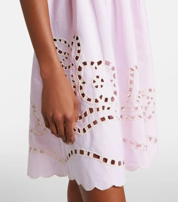 JULIET DUNN Broderie Anglaise Cotton Mini Dress