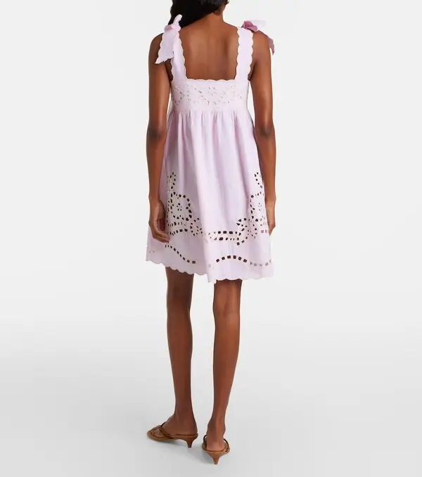 JULIET DUNN Broderie Anglaise Cotton Mini Dress