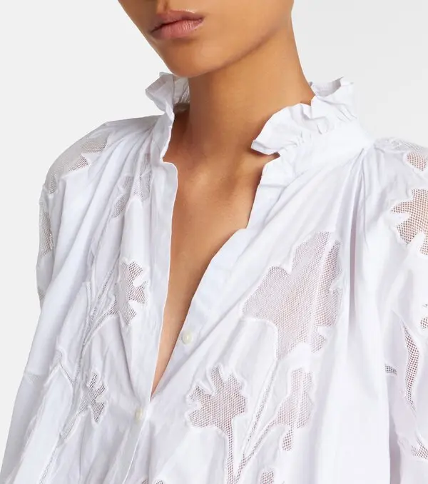 JULIET DUNN Embroidered Cotton Mini Dress