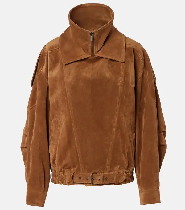 Saint Laurent Suede Jacket - Brown