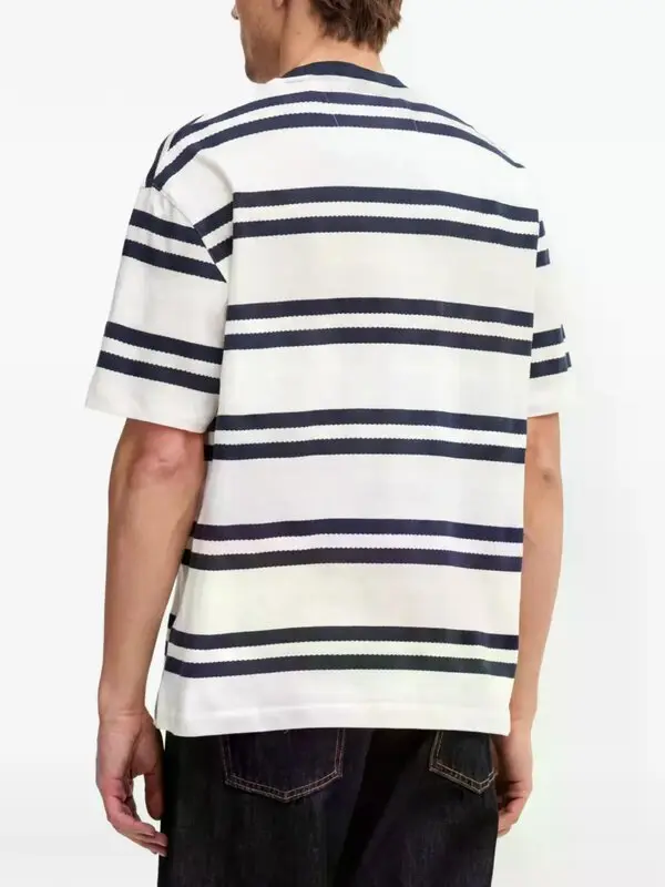 Guess Horizontal-stripe Logo-patch T-shirt