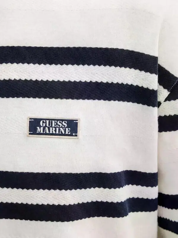 Guess Horizontal-stripe Logo-patch T-shirt