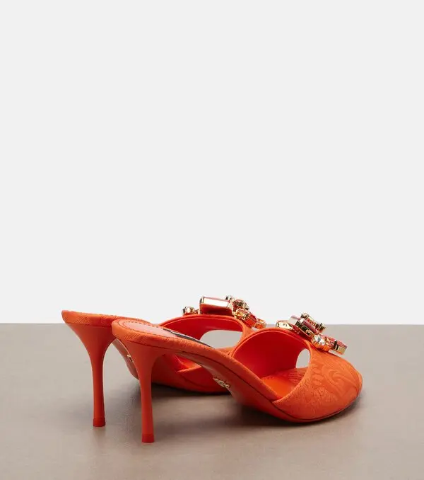 Dolce & Gabbana Embellished Brocade Mules