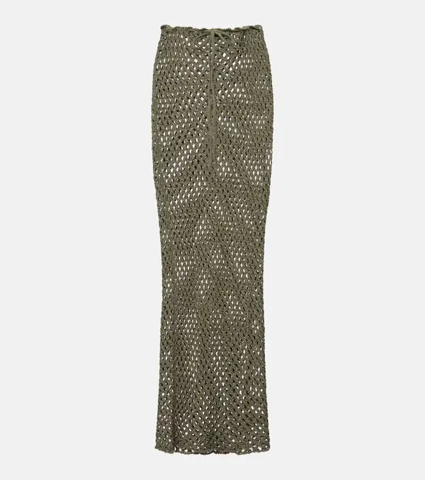 BANANHOT Magen Crochet Maxi Skirt - Green