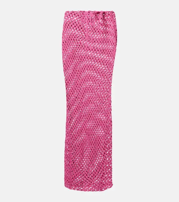 BANANHOT Magen Crochet Maxi Skirt - Pink