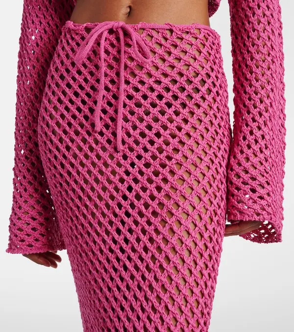 BANANHOT Magen Crochet Maxi Skirt - Pink