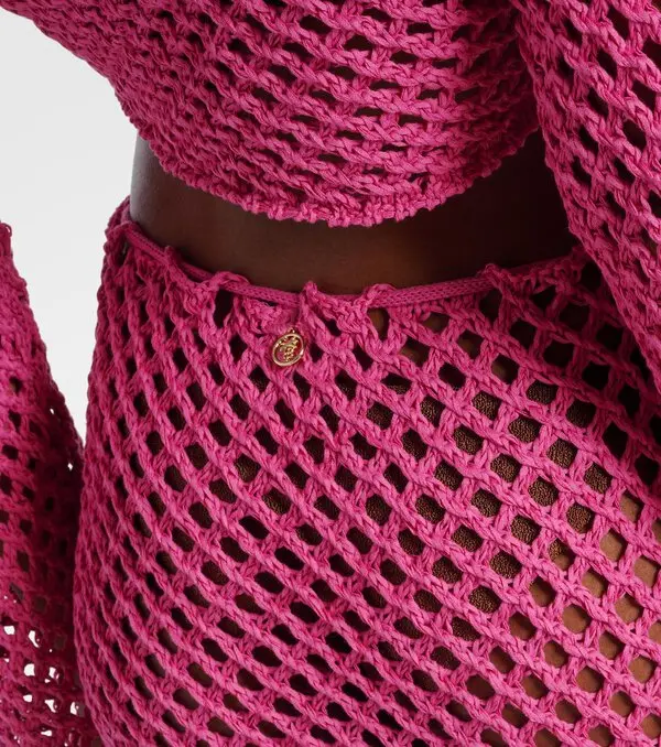 BANANHOT Magen Crochet Maxi Skirt - Pink