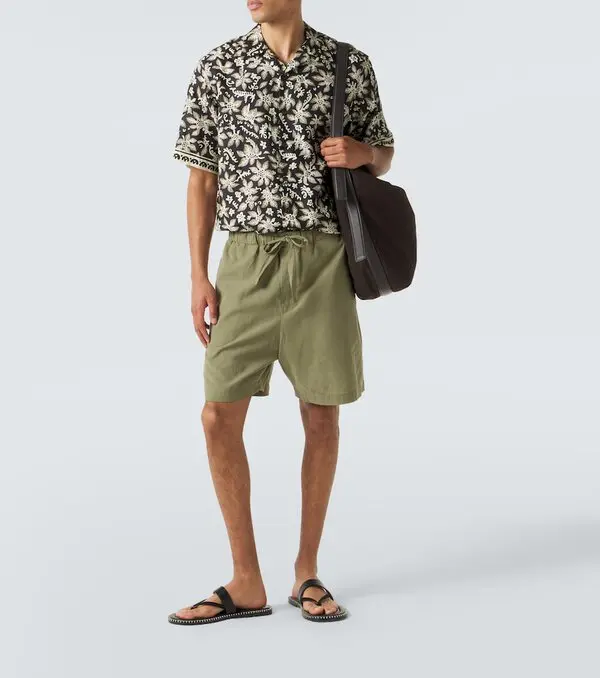 Commas Printed Cotton And Silk Bowling Shirt - Black