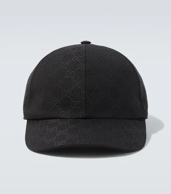 Gucci Gg Monogram Baseball Cap - Black