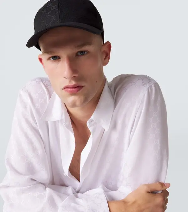 Gucci Gg Monogram Baseball Cap - Black