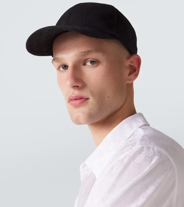 Gucci Gg Monogram Baseball Cap - Black