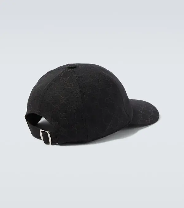 Gucci Gg Monogram Baseball Cap - Black