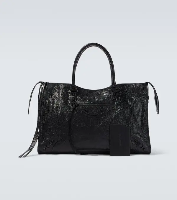 Balenciaga Le City Leather Tote Bag - Black