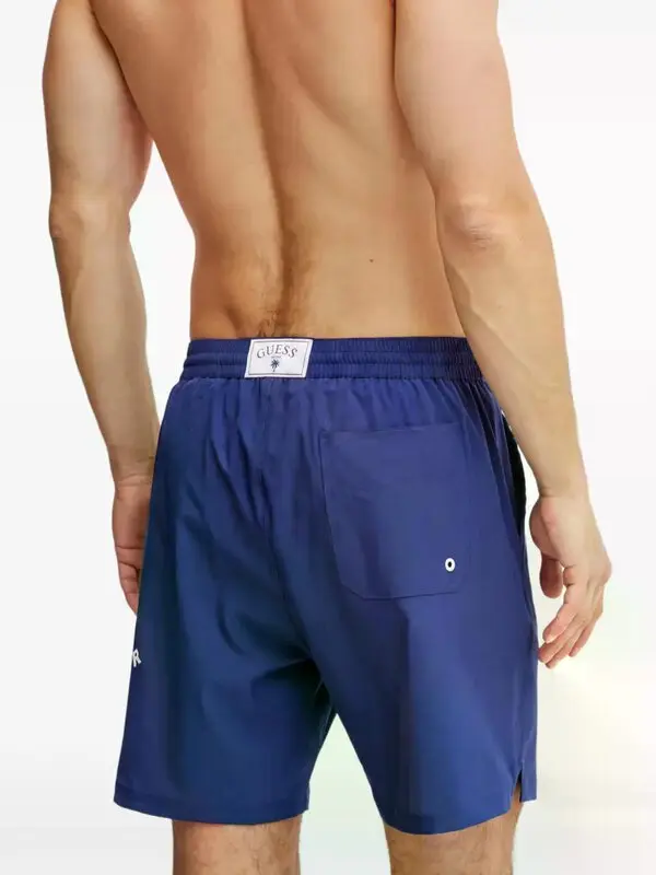 Guess Logo Print Drawstring Swim Shorts