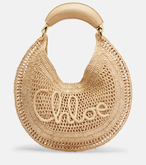 Chloé Raffia Shoulder Bag - Beige