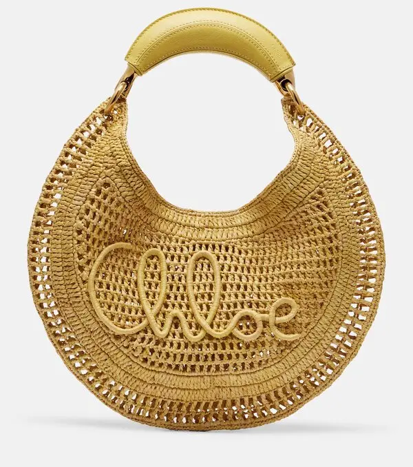 Chloé Summer Banana Raffia Shoulder Bag - Yellow