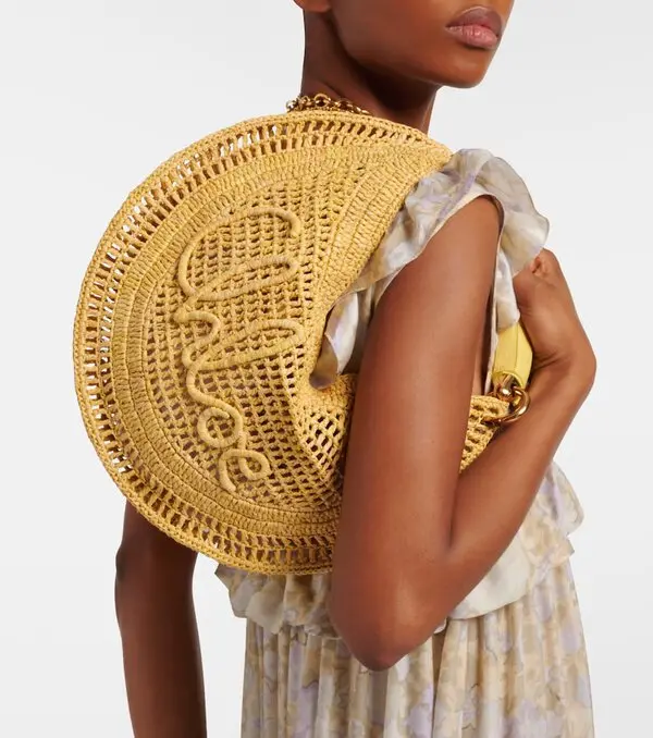 Chloé Summer Banana Raffia Shoulder Bag - Yellow