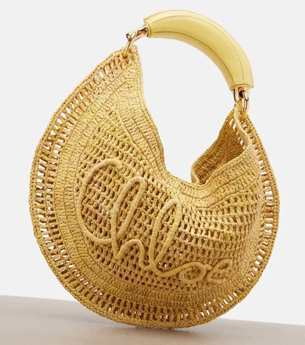 Chloé Summer Banana Raffia Shoulder Bag - Yellow
