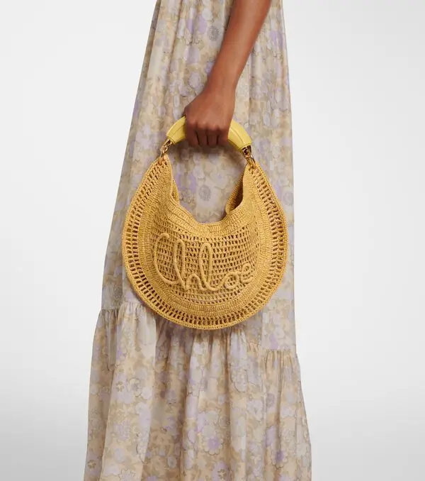Chloé Summer Banana Raffia Shoulder Bag - Yellow