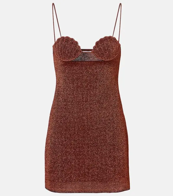 Oseree Lumière Shell Minidress - Brown