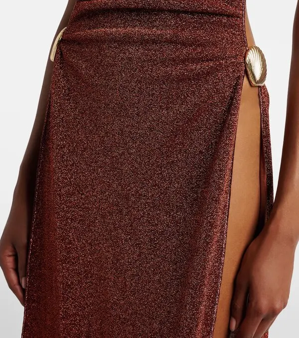 Oseree Lumière Shell Open-back Midi Dress