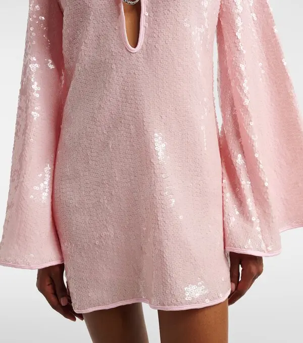 Oseree Sequined Minidress With Plunge Neck