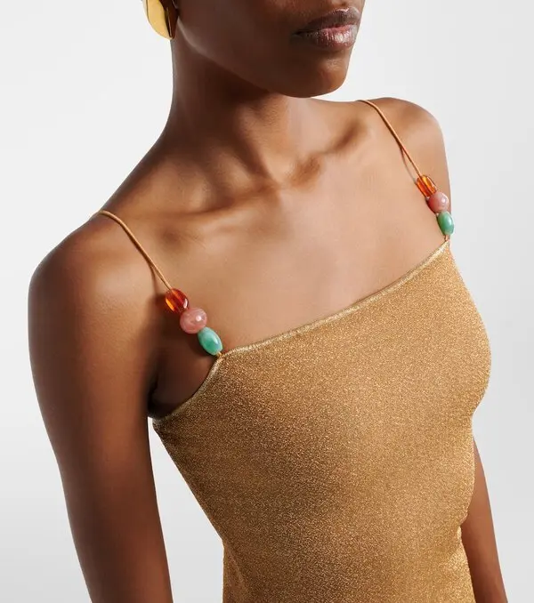 Oseree Lumière Beaded Mini Dress