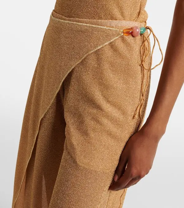 Oseree Lumière Beaded Wide-leg Pants