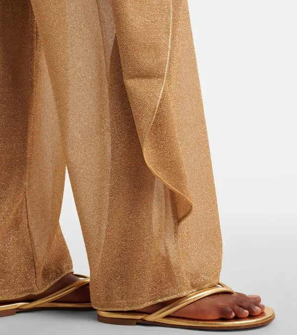 Oseree Lumière Beaded Wide-leg Pants