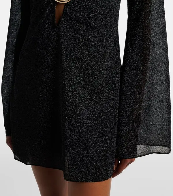 Oseree Lumière Metallic Mini Dress - Black