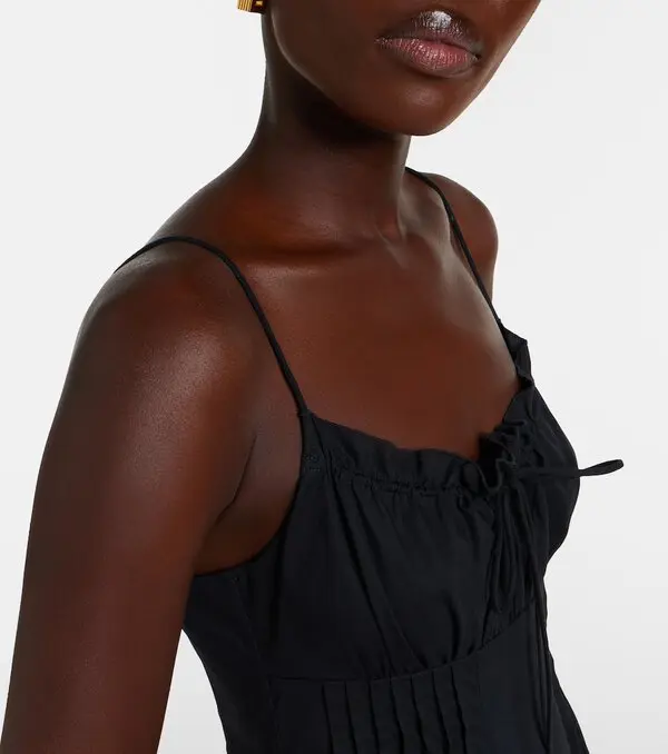 Staud Margi Cotton Poplin Midi Dress - Black