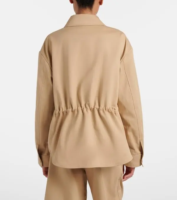 Loewe Leather-trimmed Cotton Jacket - Beige